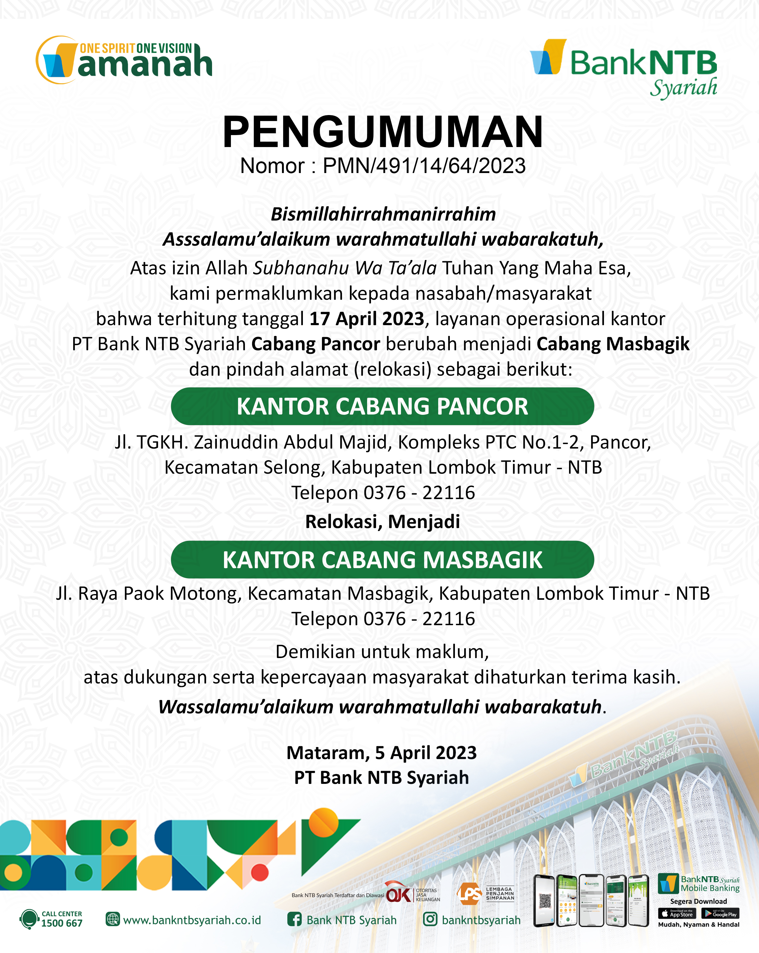 PT Bank NTB Syariah - Menebar Berkah, Membangun Kepercayaan